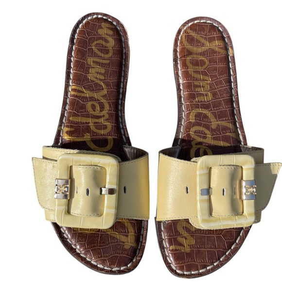 Sam Edelman | Shoes | Sam Edelman Brown And Yellow Sandals With Buckle ...